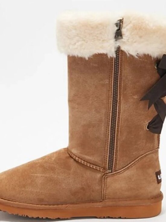 Lamo | Shoes | New Lamo Chestnut Boots With Adorable Bow Accent Size 8 ...